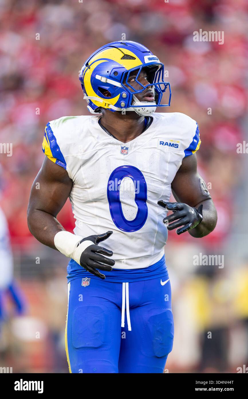 Los Angeles Rams linebacker Byron Young (0) against the San Francisco ...