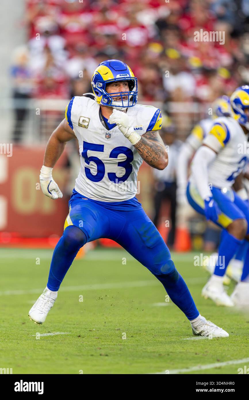 Los Angeles Rams linebacker Nate Landman (53) against the San Francisco ...
