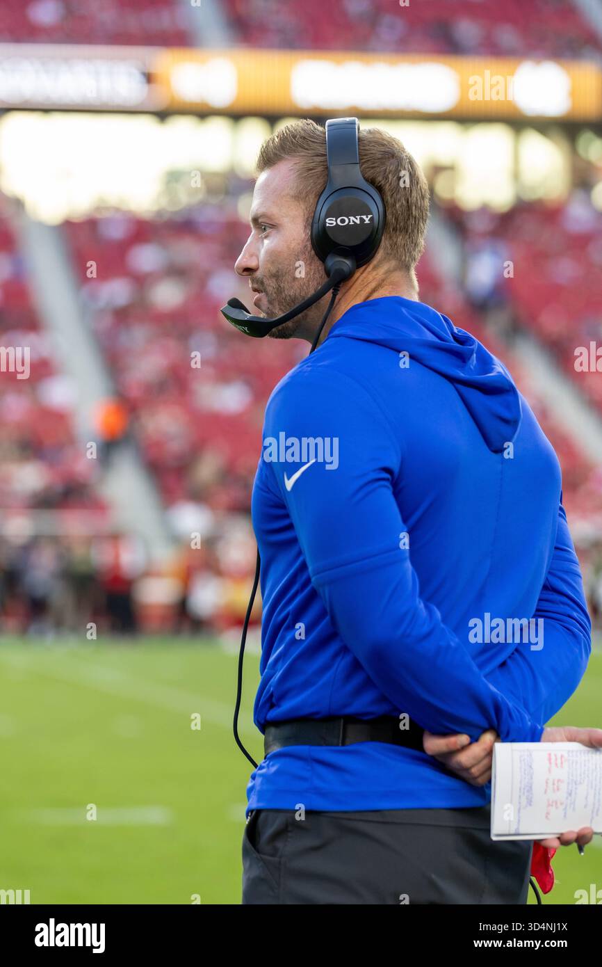 Los Angeles Rams head coach Sean McVay coaches against the San ...