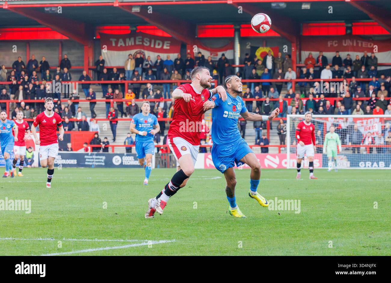 Alex Kiwomya from Warrington Rylands and Dec Evans from FC United of ...