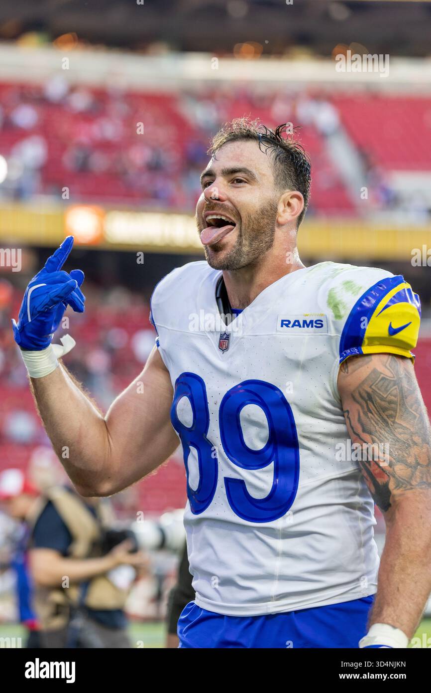 Los Angeles Rams tight end Tyler Higbee (89) walks off the field after ...
