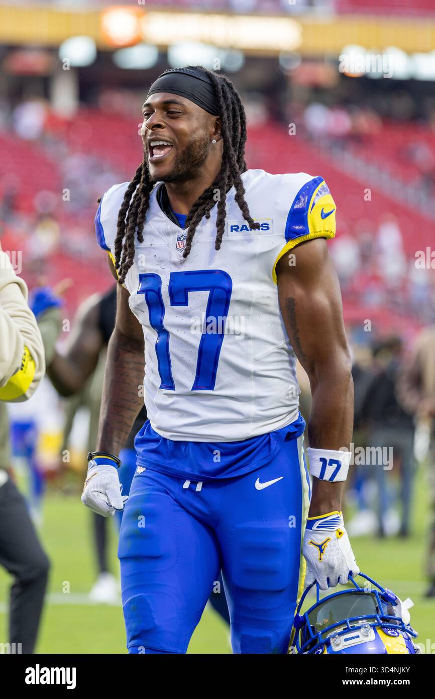 Los Angeles Rams wide receiver Davante Adams (17) walks off the field ...