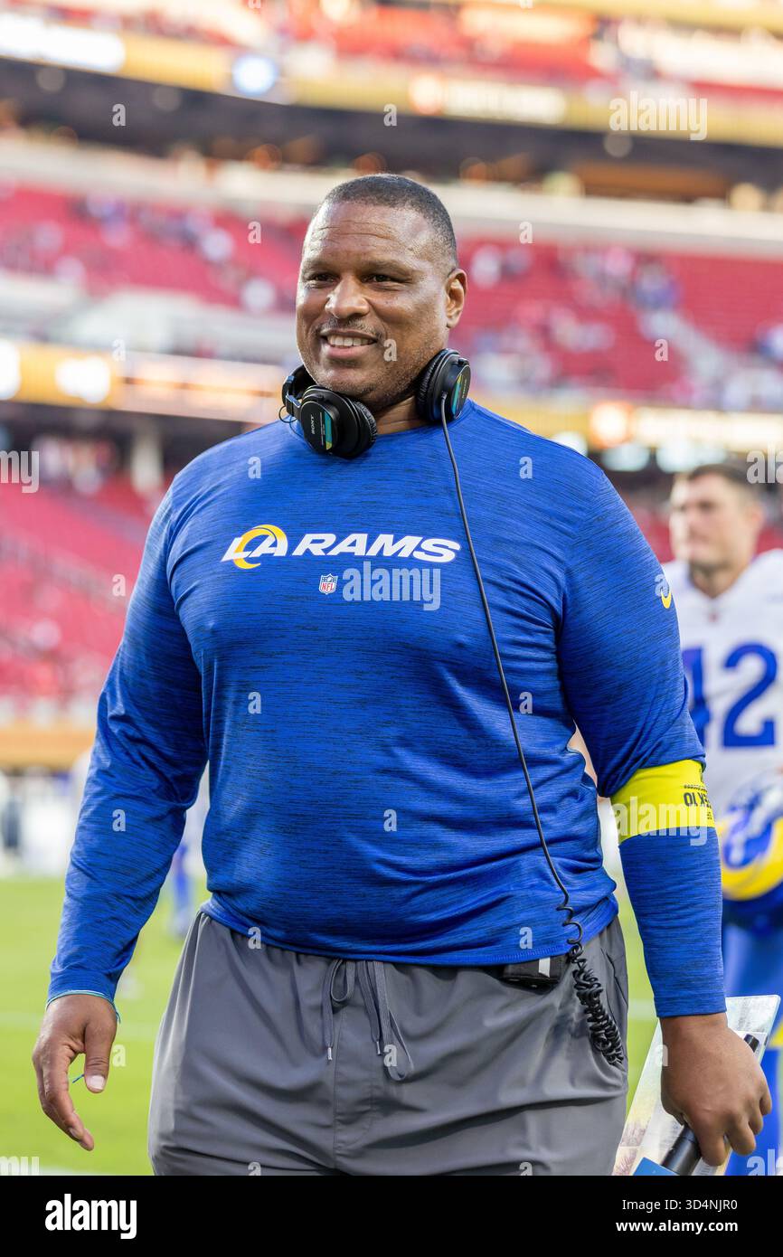 Los Angeles Rams radio personality Demarco Farr walks off the field ...