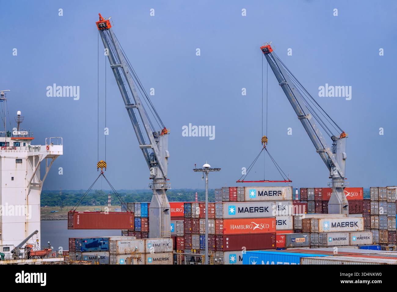 ontainer Terminal Operations with Reach Stacker and Shipping. Container ...