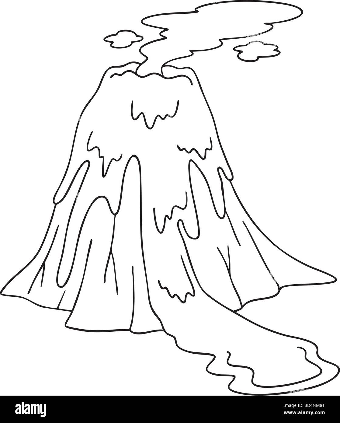 Volcanic eruption molten lava flowing Cut Out Stock Images & Pictures ...