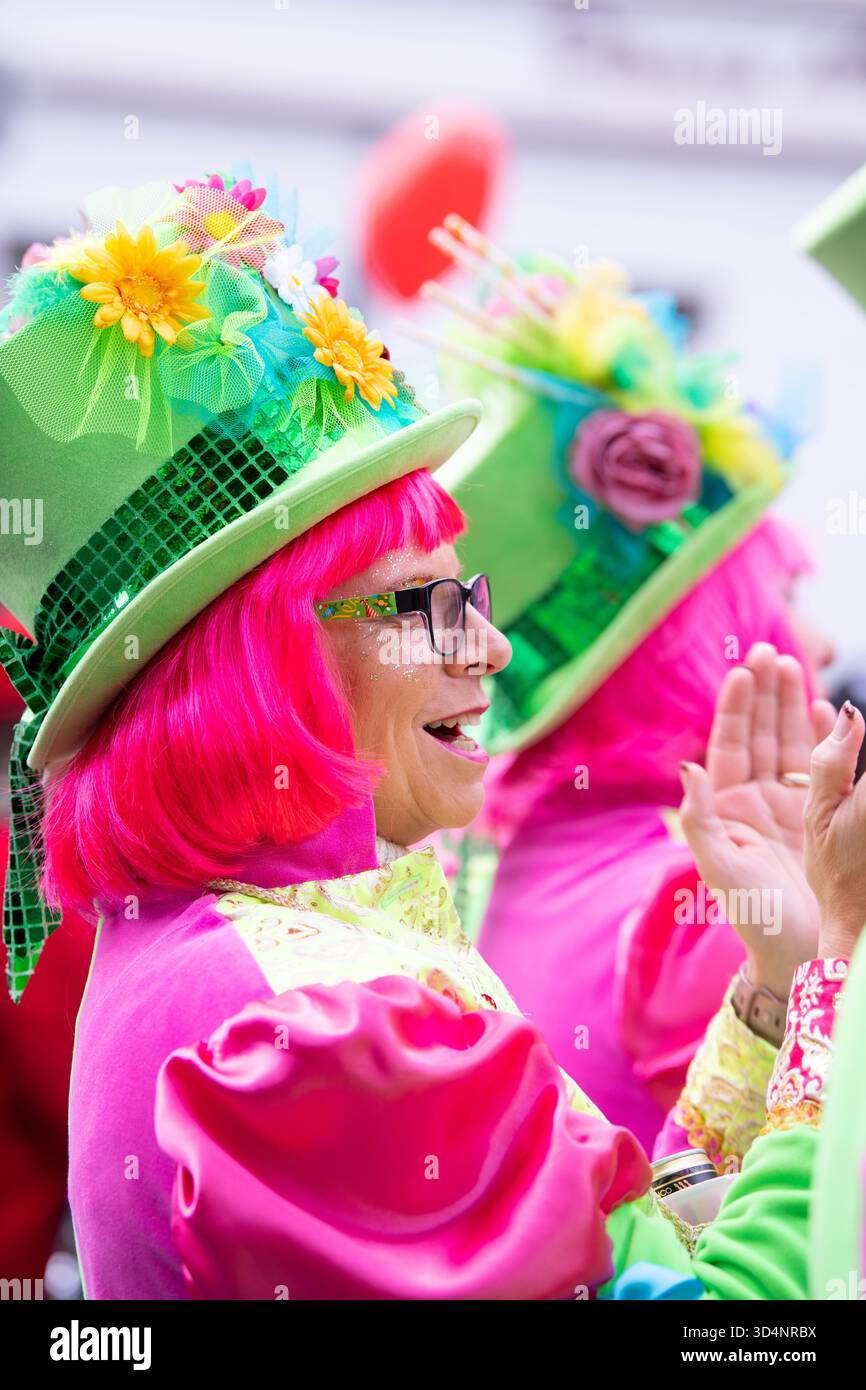 Carnival opening event, fools season, colorful vibrant costume and ...