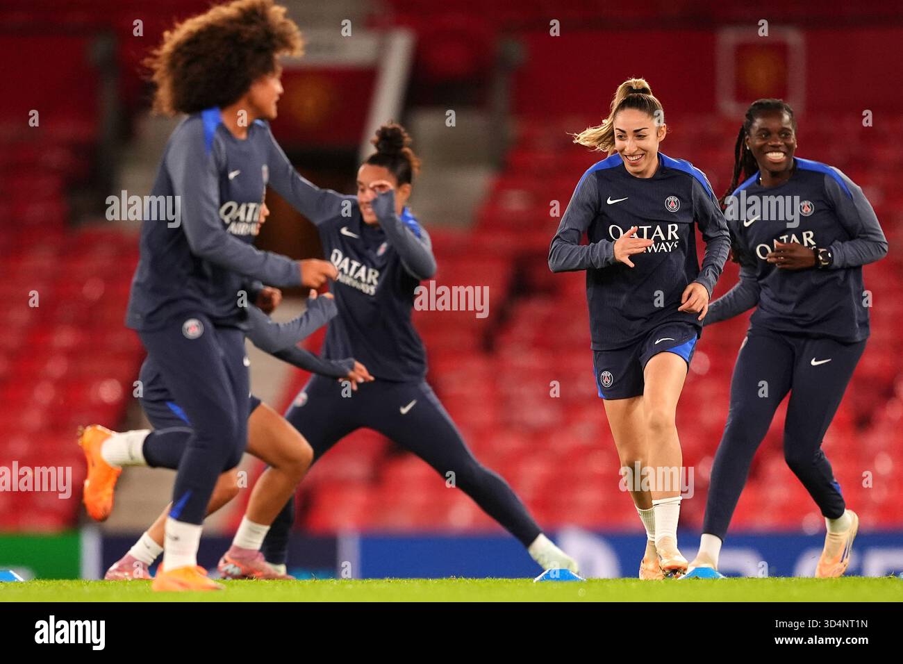 Paris Saint-Germain's Olga Carmona (second right) and team-mates during ...