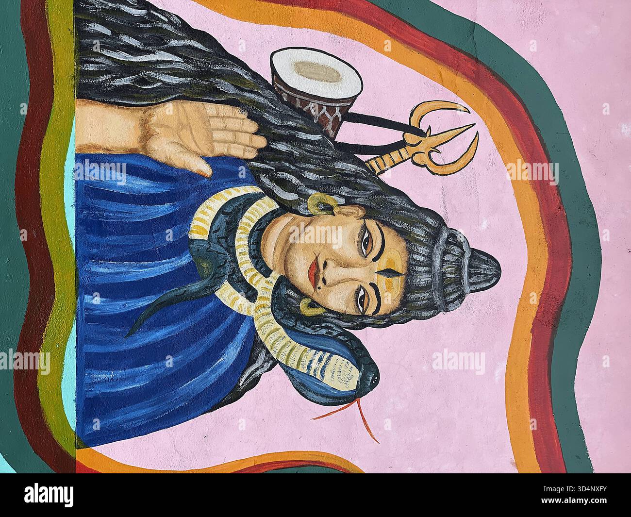 Painting on a voodoo shrine at Dantokpa market, Cotonou, Benin ...