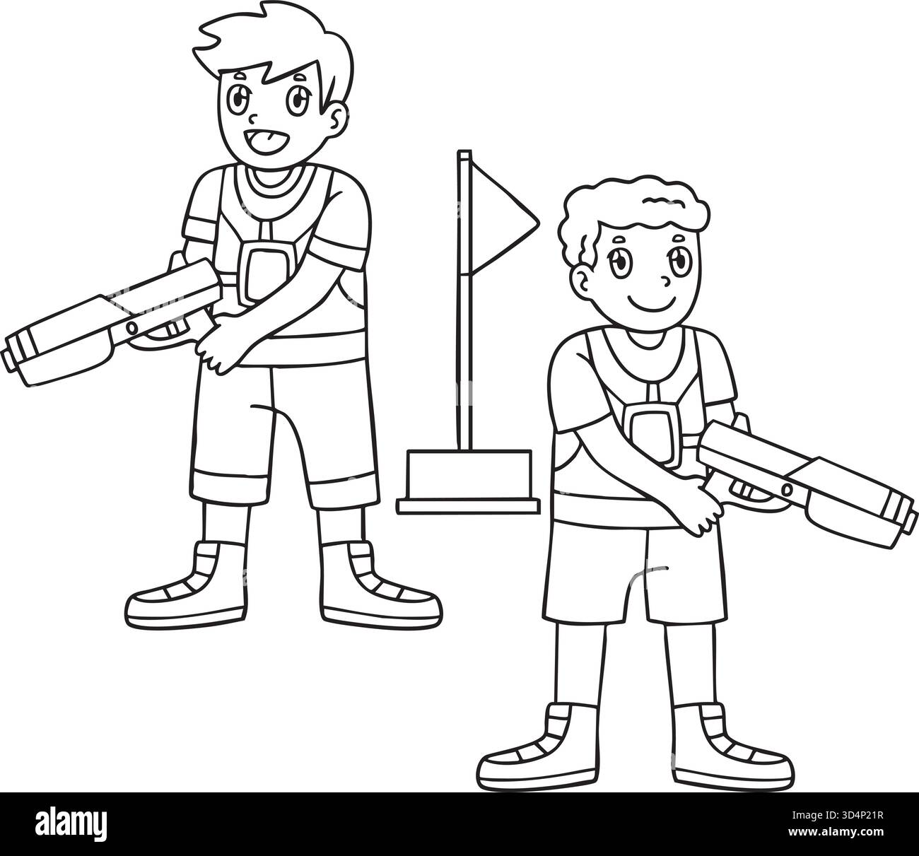 Laser Tag Boys Defending their Base Isolated Stock Vector Image & Art ...
