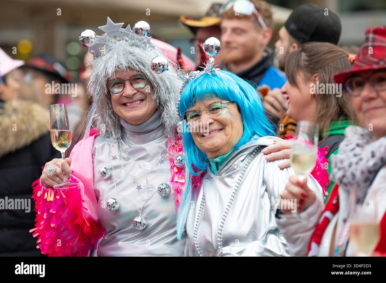 Carnival opening event, fools season, colorful vibrant costume and ...