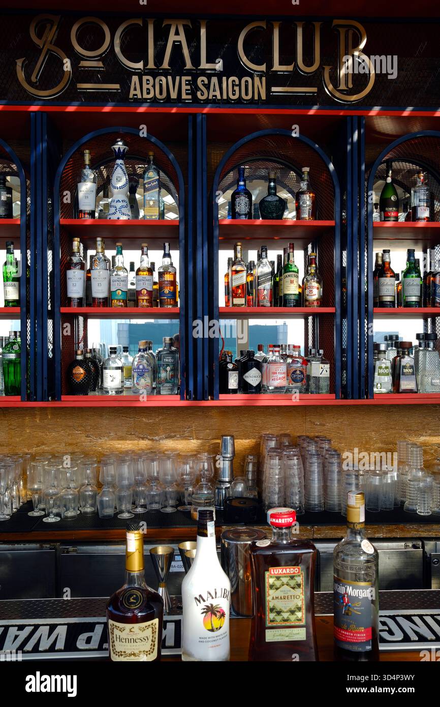 Cocktail bar. Social club above Saigon. Ho Chi Minh city. Vietnam ...