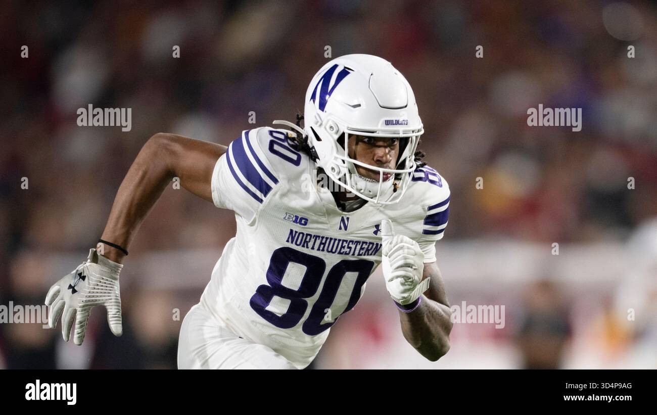 Northwestern wide receiver Hayden Eligon II (80) runs during an NCAA ...