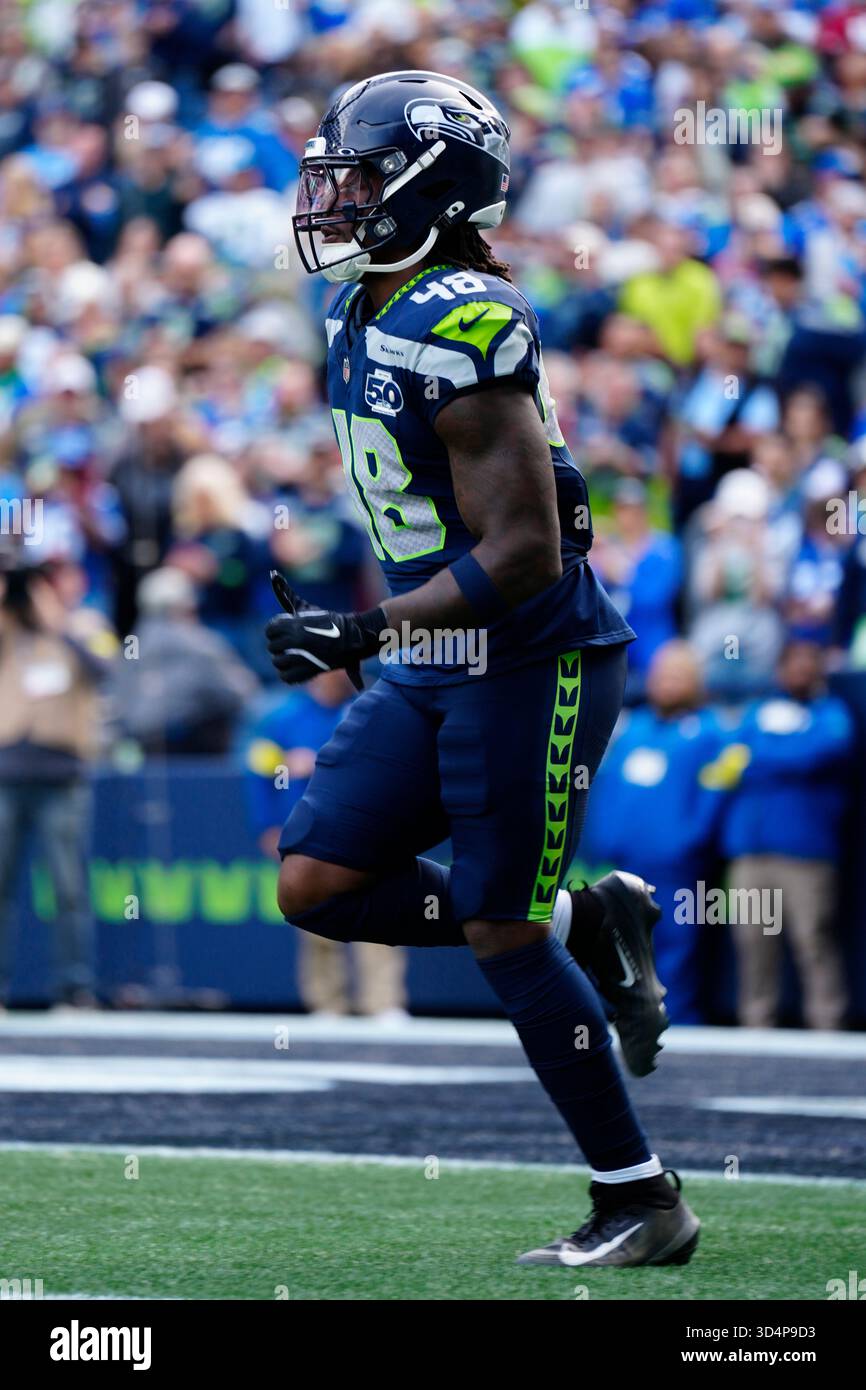 Seattle Seahawks linebacker Tyrice Knight (48) runs out on to the field ...