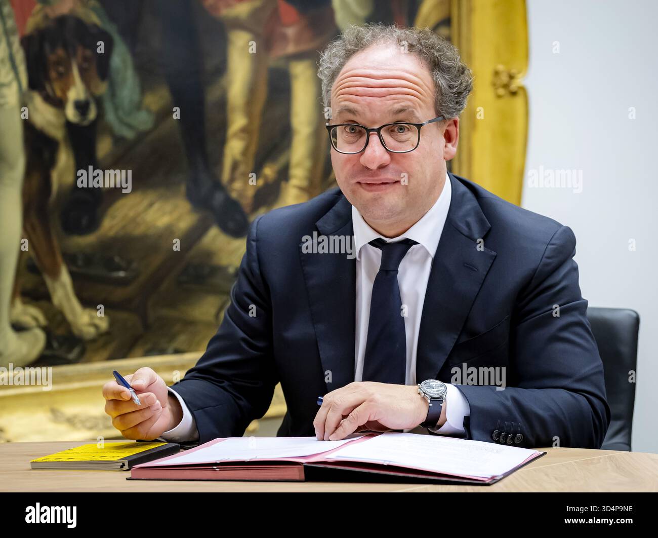 THE HAGUE - Scout Wouter Koolmees signs his report after two weeks of ...