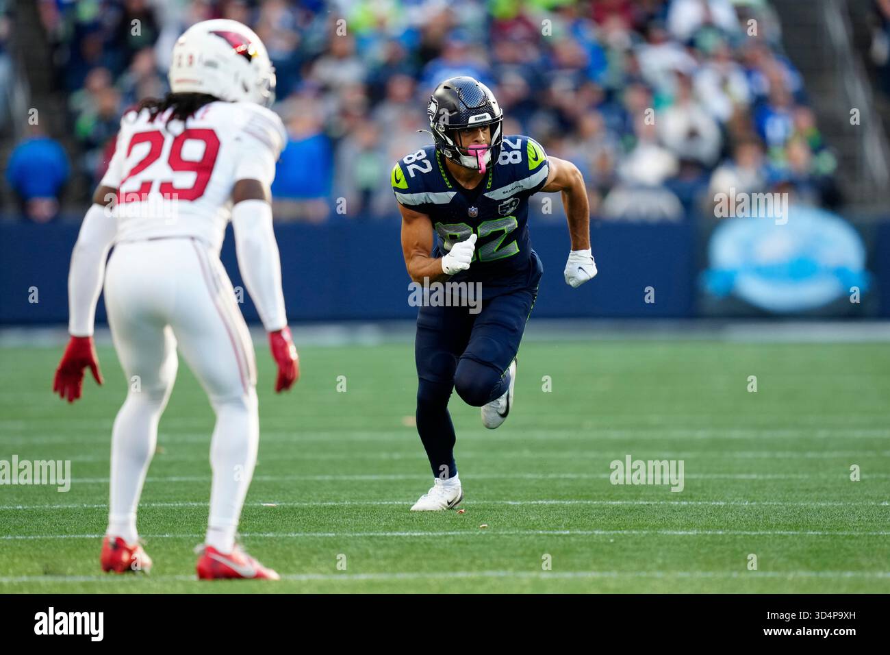 Seattle Seahawks wide receiver Cody White (82) runs down the field ...