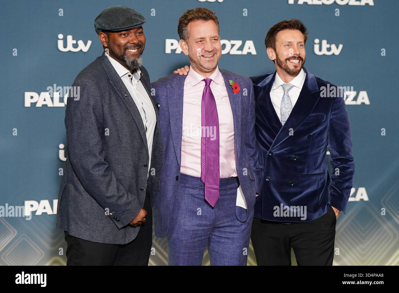 (left to right) Seb Huchinson, Mark Pougatch and Sam Matterface ...