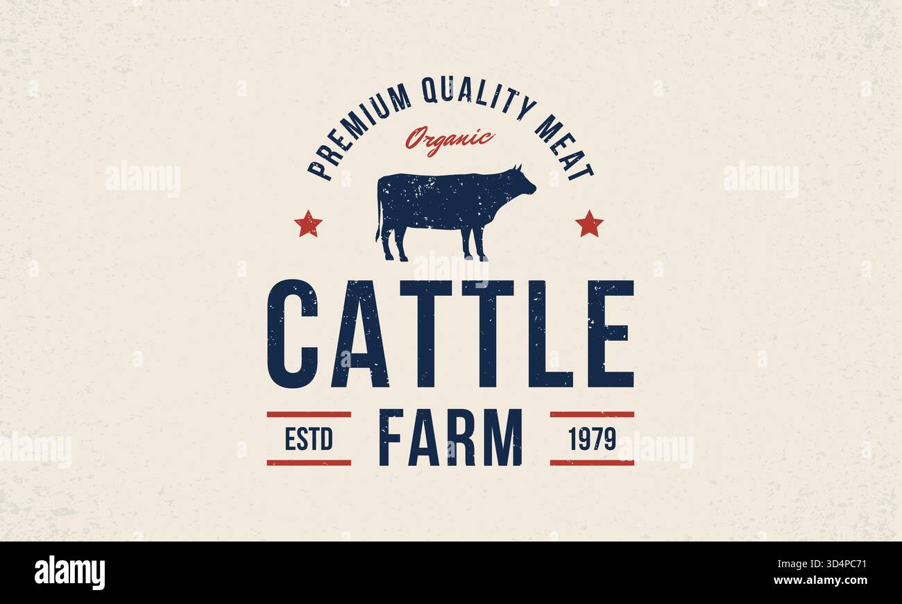 Cattle farm logo. Cattle farm trendy logo, emblem, poster with cow ...
