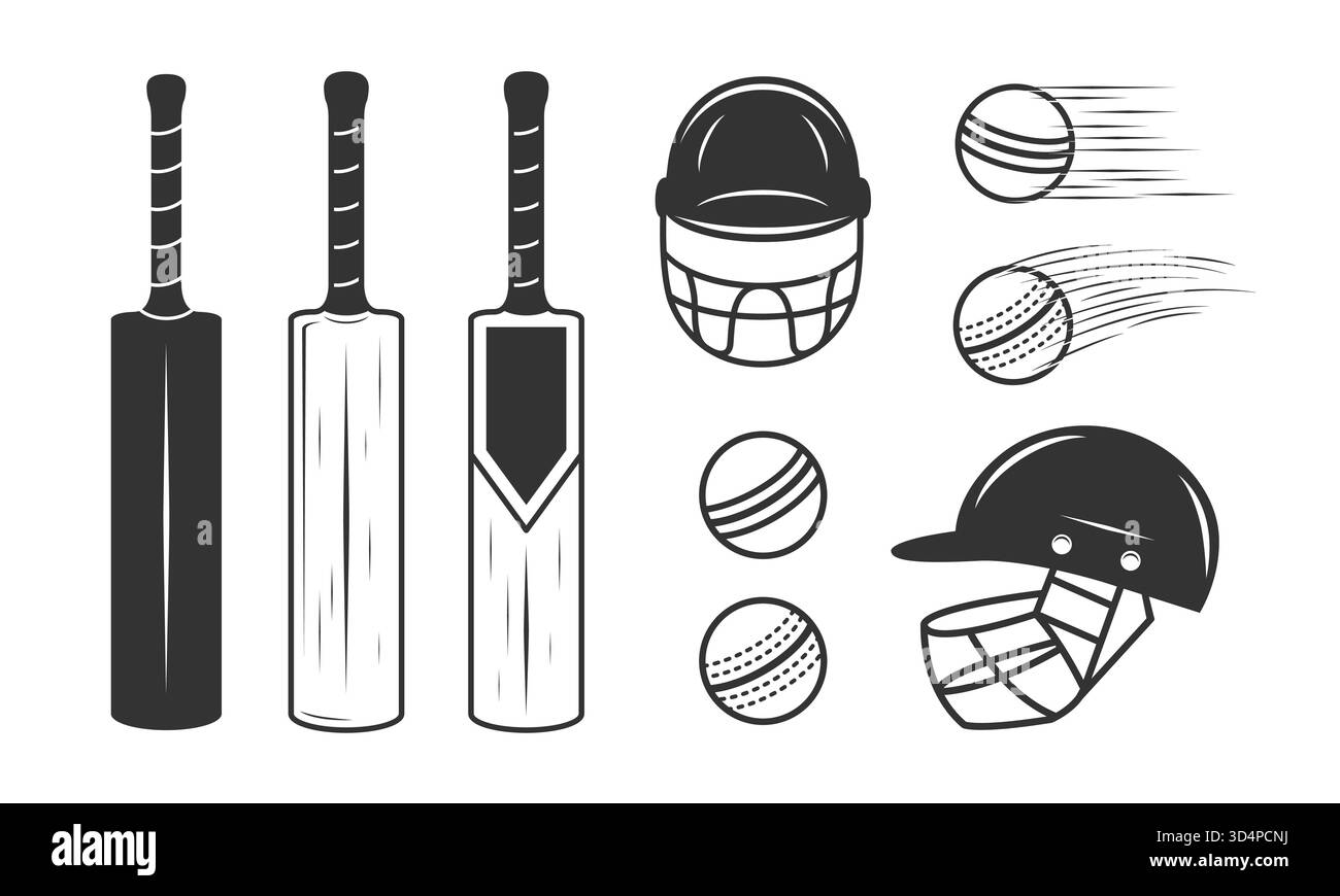 Set sport elements play Black and White Stock Photos & Images - Alamy