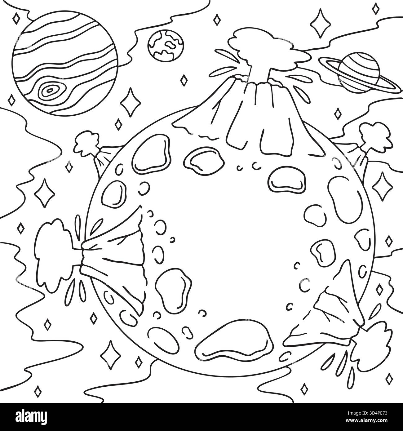 Cloud and moon coloring Black and White Stock Photos & Images - Alamy