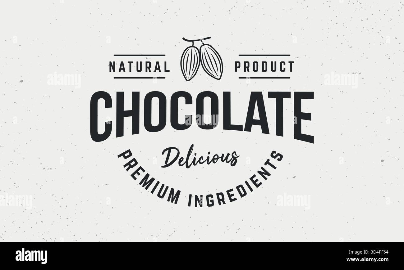 Chocolate logo. Chocolate logo with cocoa beans. Cacao emblem. Vector ...