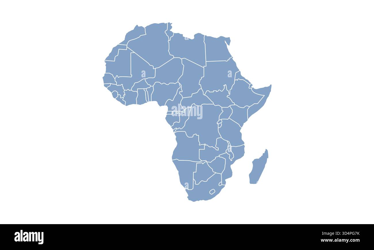 Africa map isolated on white background. Africa map with states. Vector ...