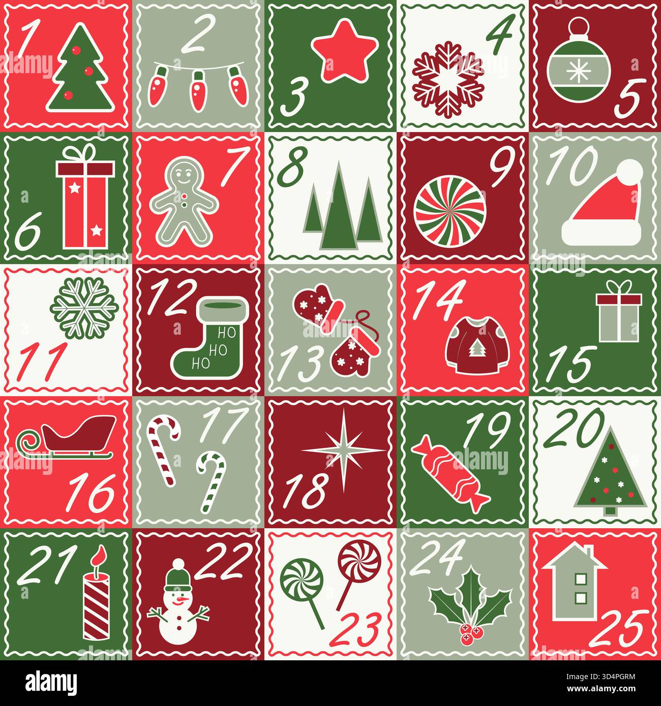 Christmas Advent calendar. Christmas number calendar december Stock ...