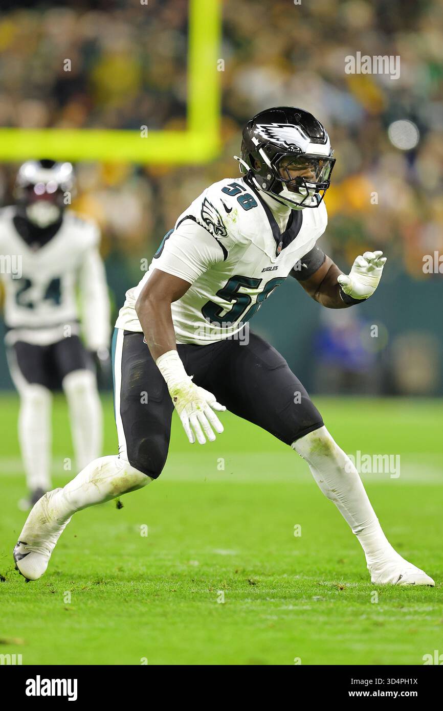 Philadelphia Eagles linebacker Jalyx Hunt (58) during an NFL football ...
