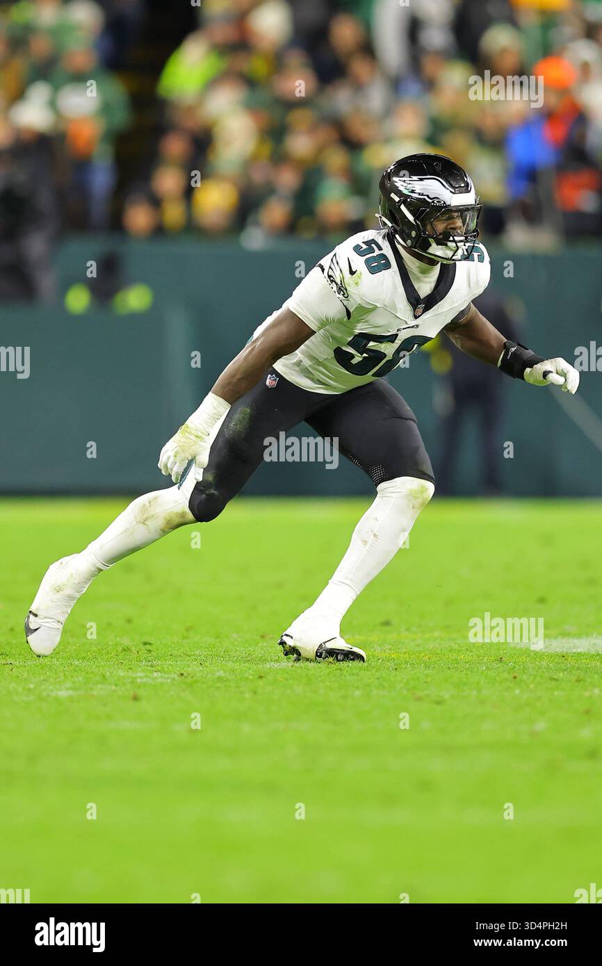 Philadelphia Eagles linebacker Jalyx Hunt (58) during an NFL football ...