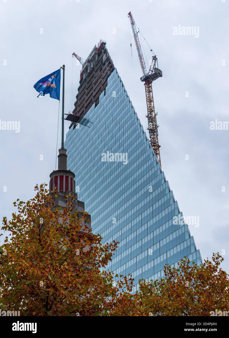 Paris, France - 11 08 2025 : the construction of the Triangle Tower and ...