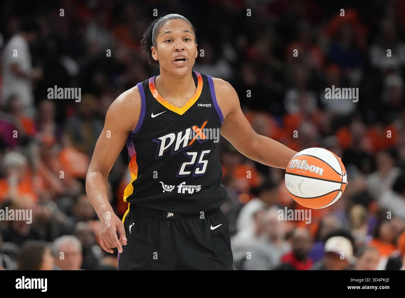 FILE - Phoenix Mercury forward Alyssa Thomas (25) drives against the ...