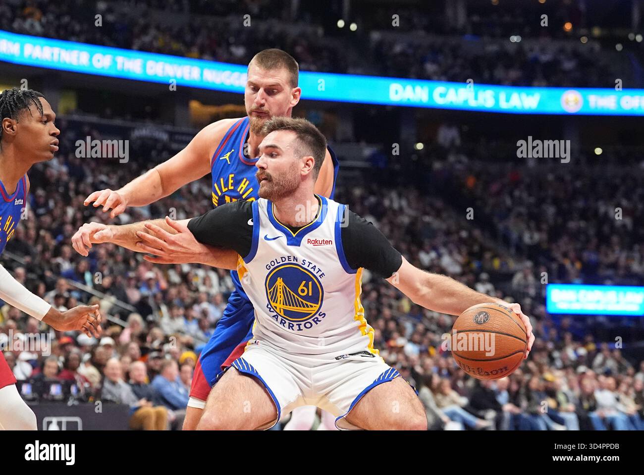 Golden State Warriors guard Pat Spencer (61) drives to the net as ...