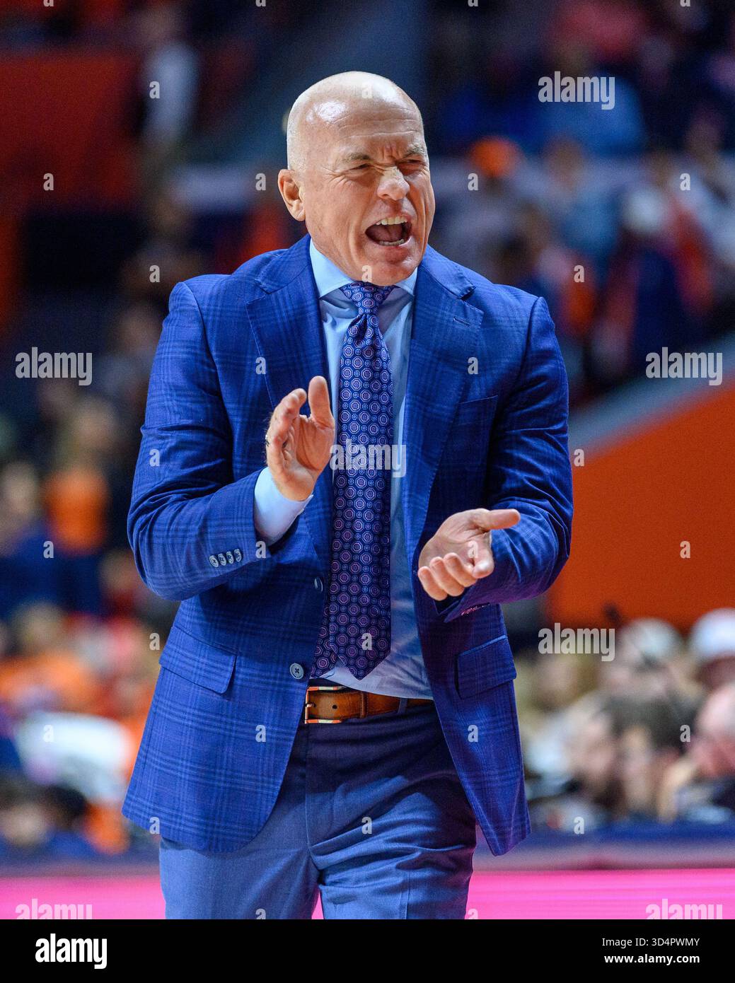 Florida Gulf Coast head coach Pat Chambers encourages his team during ...