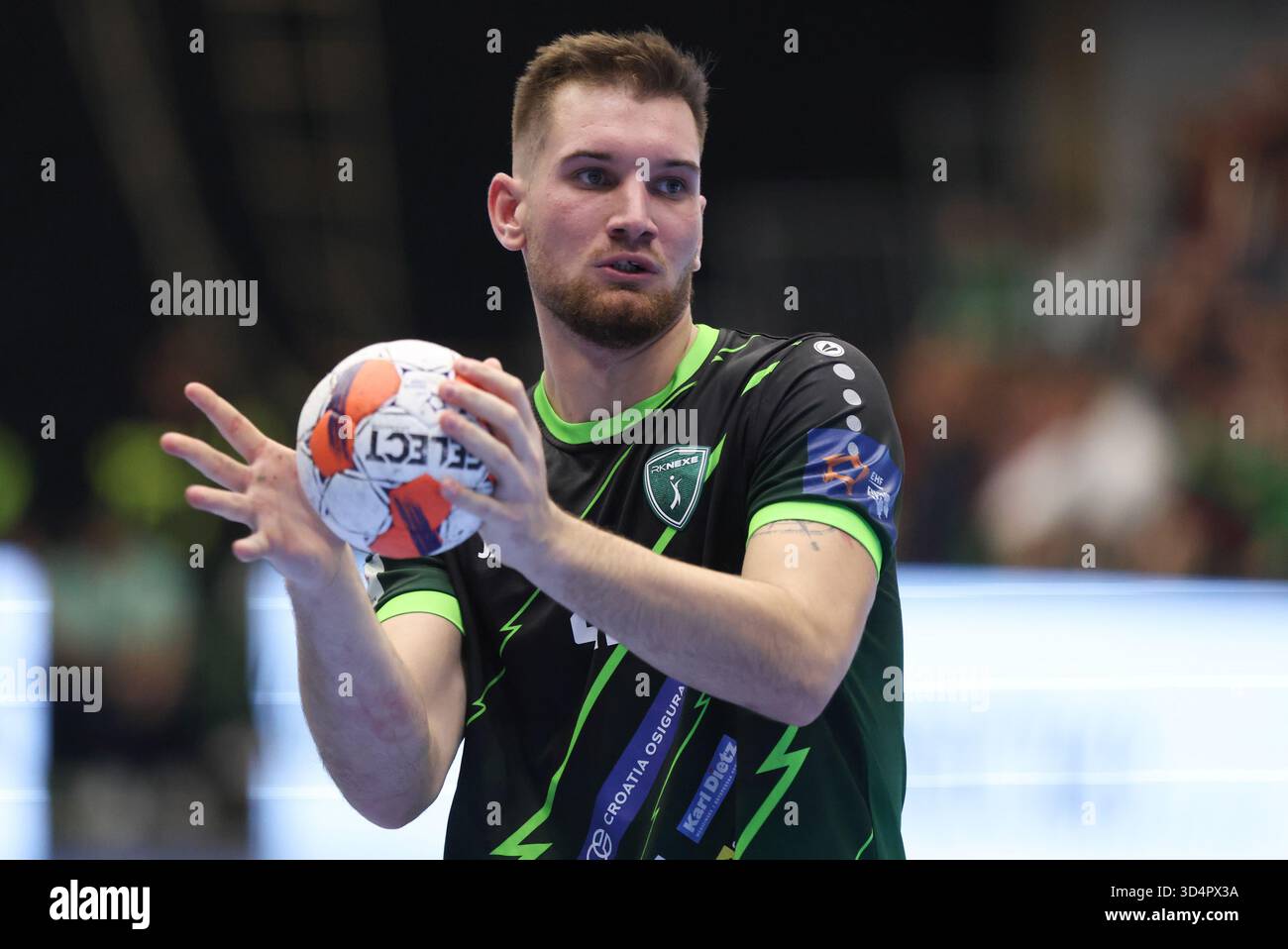Tin Lucin of Nexe in action during the EHF European League group H ...