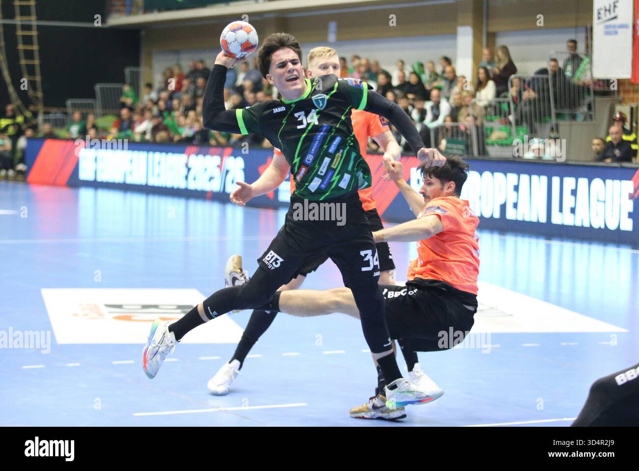Ognjen Cenic of Nexe shoots during the EHF European League group H ...