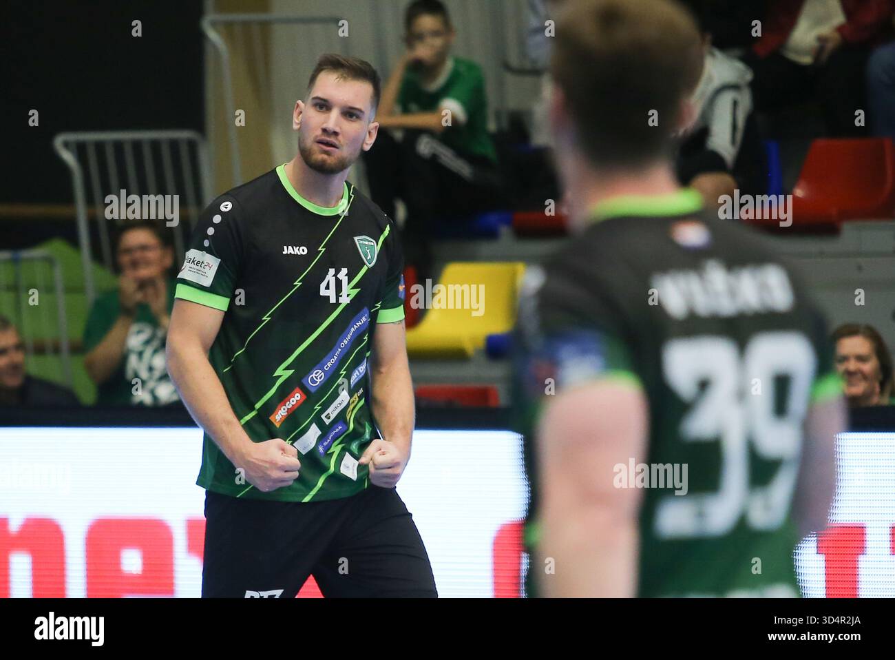 Tin Lucin of Nexe reacts during the EHF European League group H round 3 ...