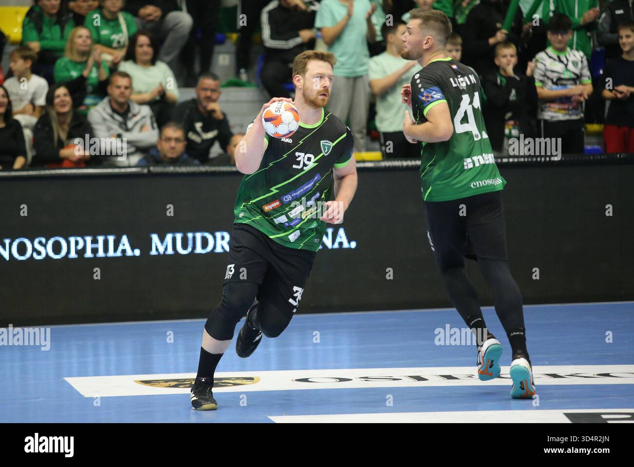 Leon Vucko of Nexe in action during the EHF European League group H ...