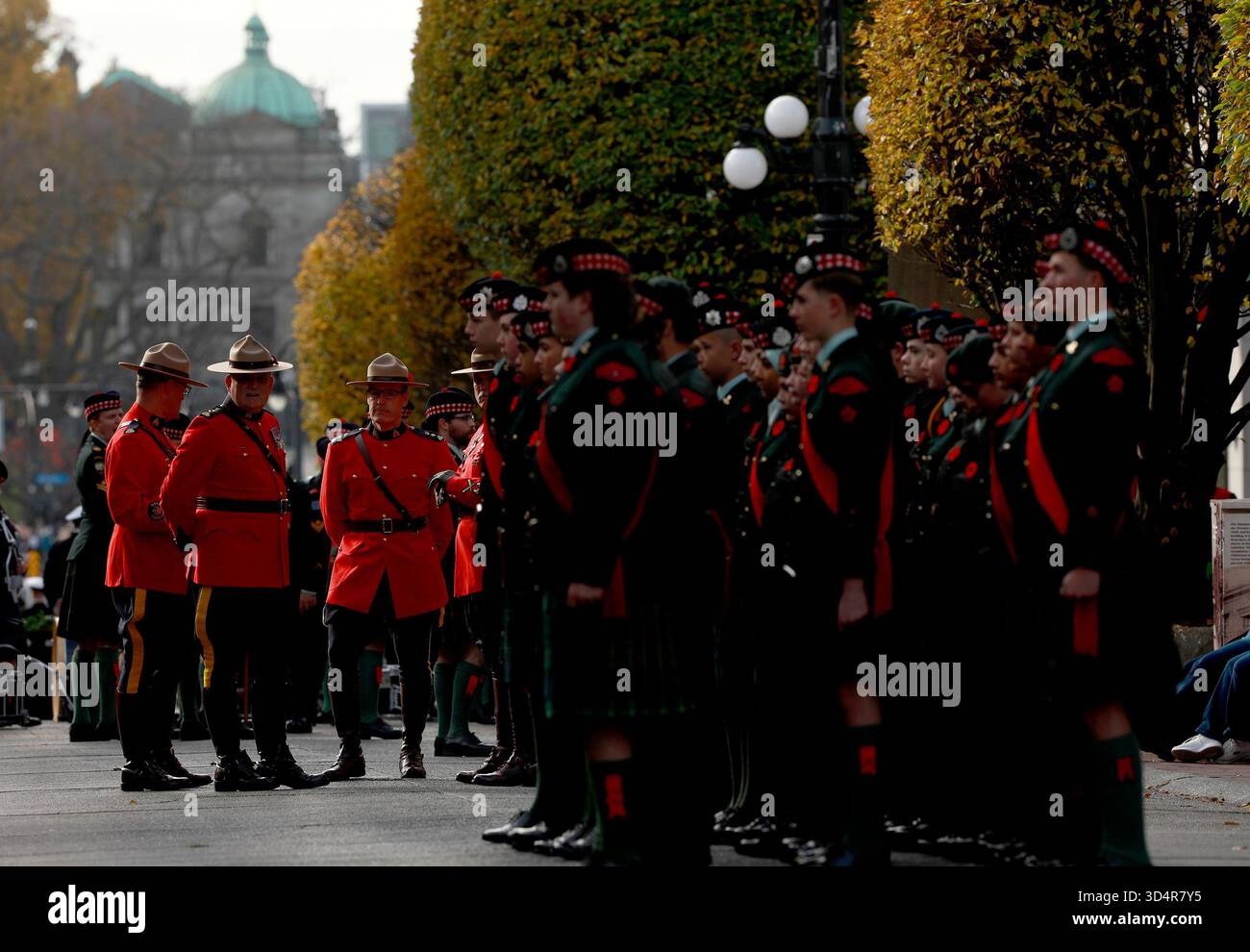 RCMP members join Canadian Scottish Regiment youth before their parade ...