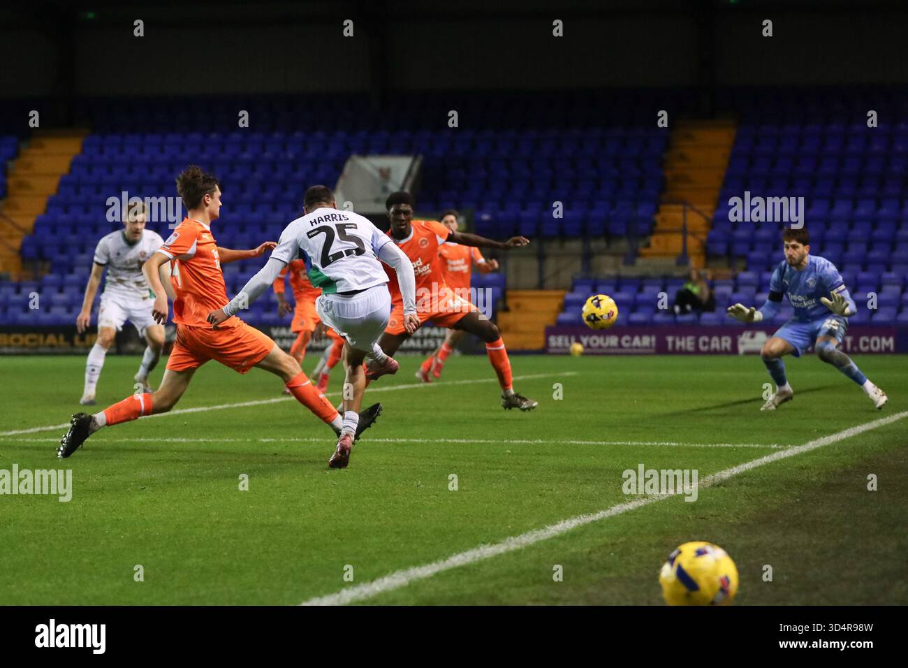 Birkenhead, UK, 11th November, 2025. Taylan Harris of Tranmere Rovers ...