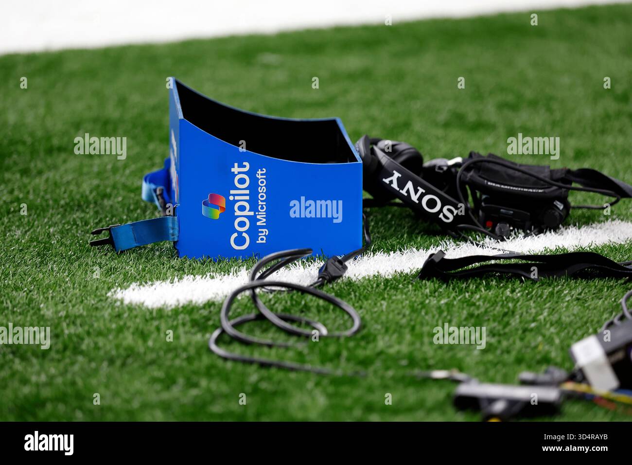 A detailed view of a Microsoft Copilot replay tablet and Sony headset ...