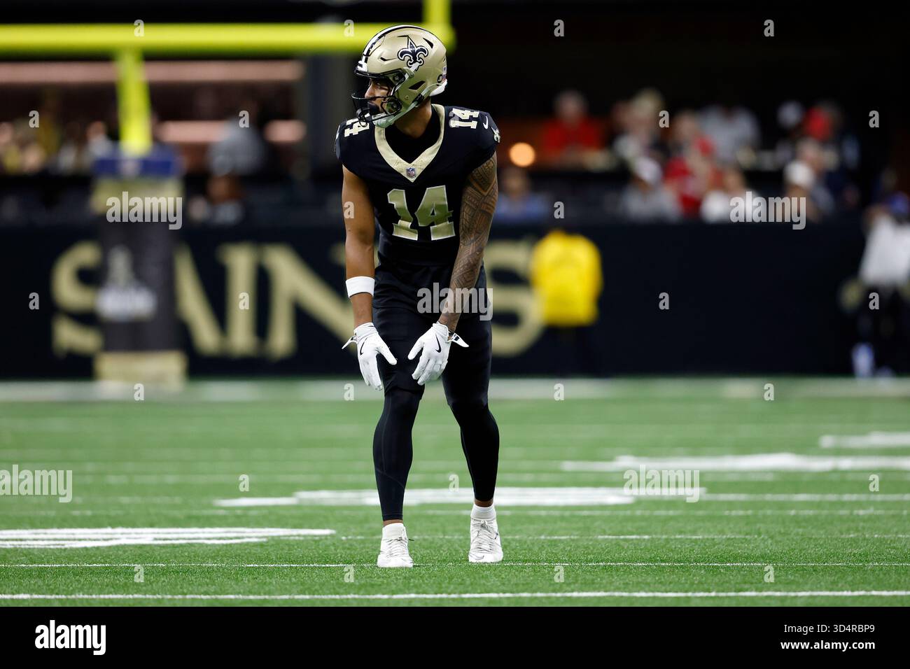 New Orleans Saints wide receiver Devaughn Vele (14) lines up during an ...