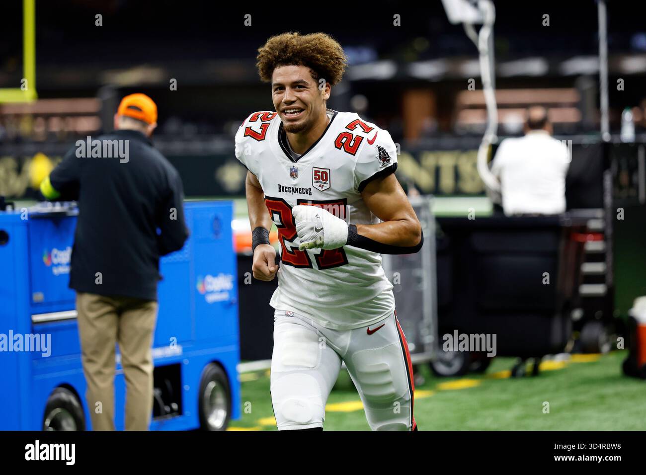 Tampa Bay Buccaneers cornerback Zyon McCollum (27) walks off the field ...