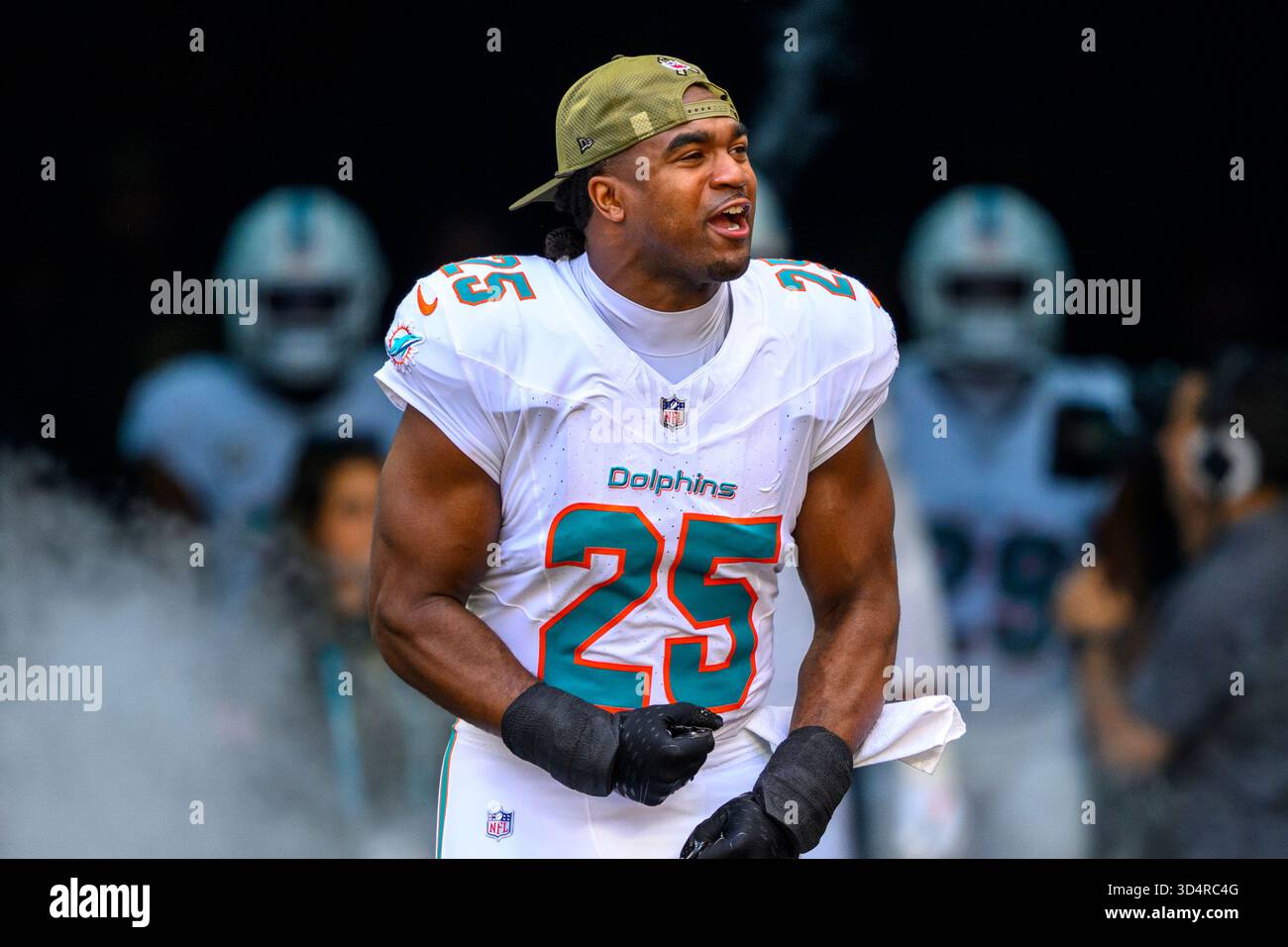 Miami Dolphins linebacker Tyrel Dodson (25) runs onto the field during ...