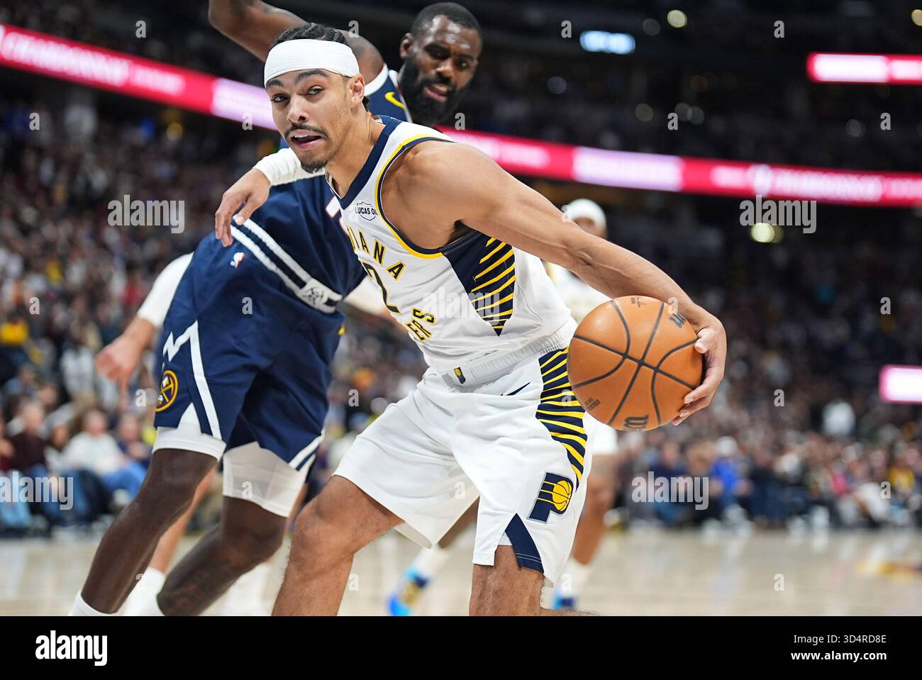 Indiana Pacers guard/forward Andrew Nembhard (2) and Denver Nuggets ...