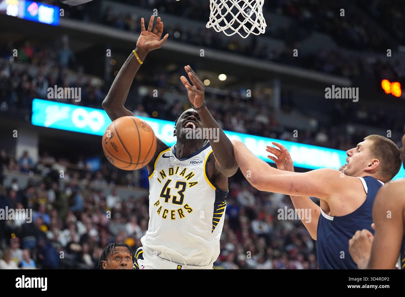 Indiana Pacers forward Pascal Siakam (43) and Denver Nuggets center ...