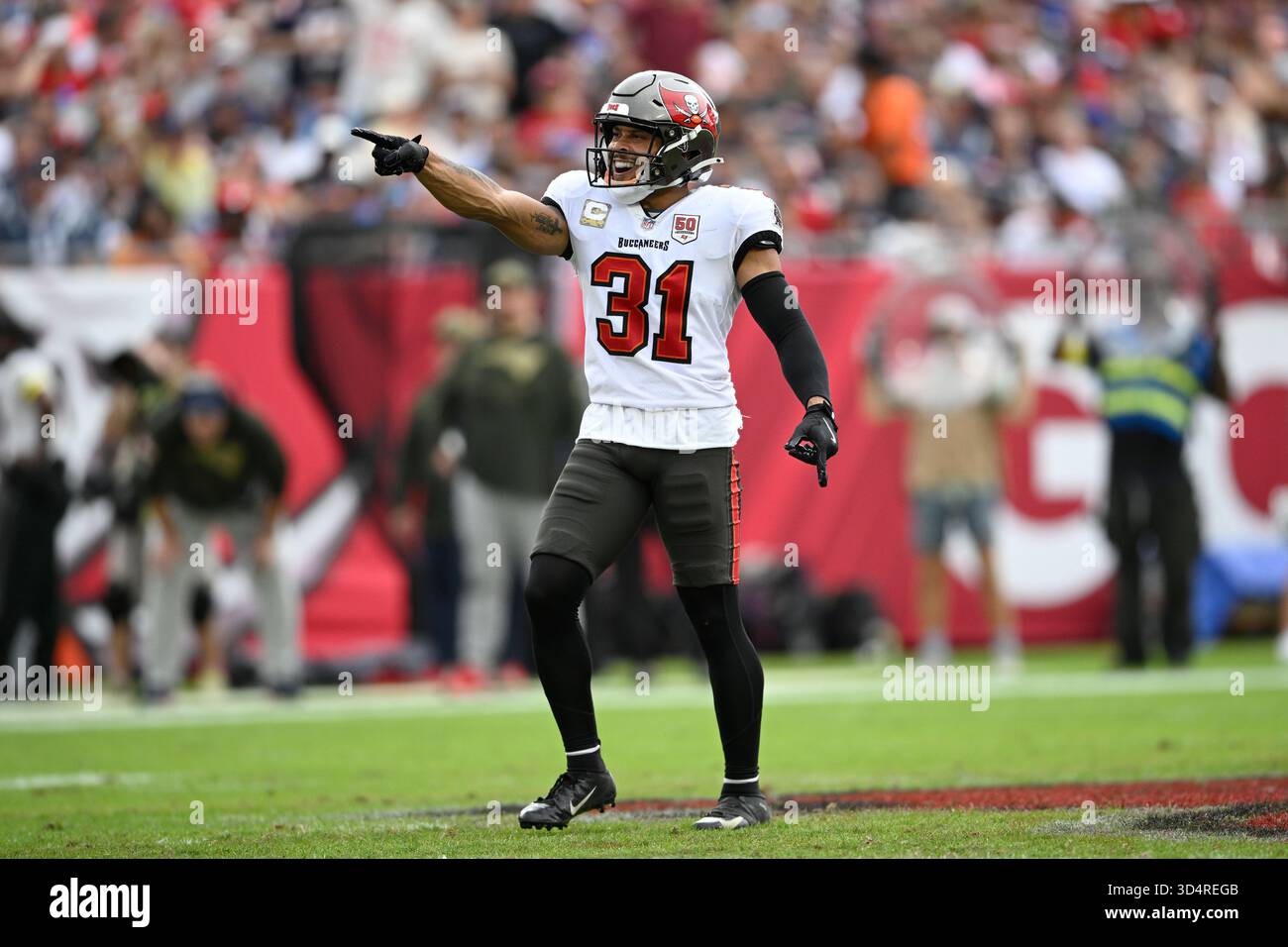 Tampa Bay Buccaneers safety Antoine Winfield Jr. (31) reacts after a ...
