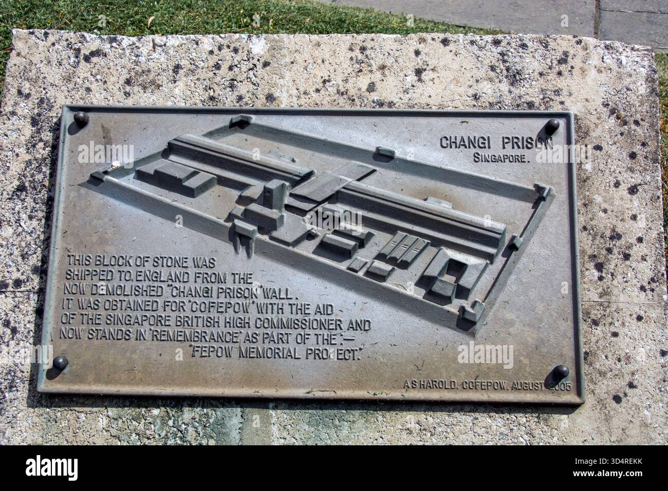 Block of stone from Original Changi Prisoners wall as part of the FEPOW ...