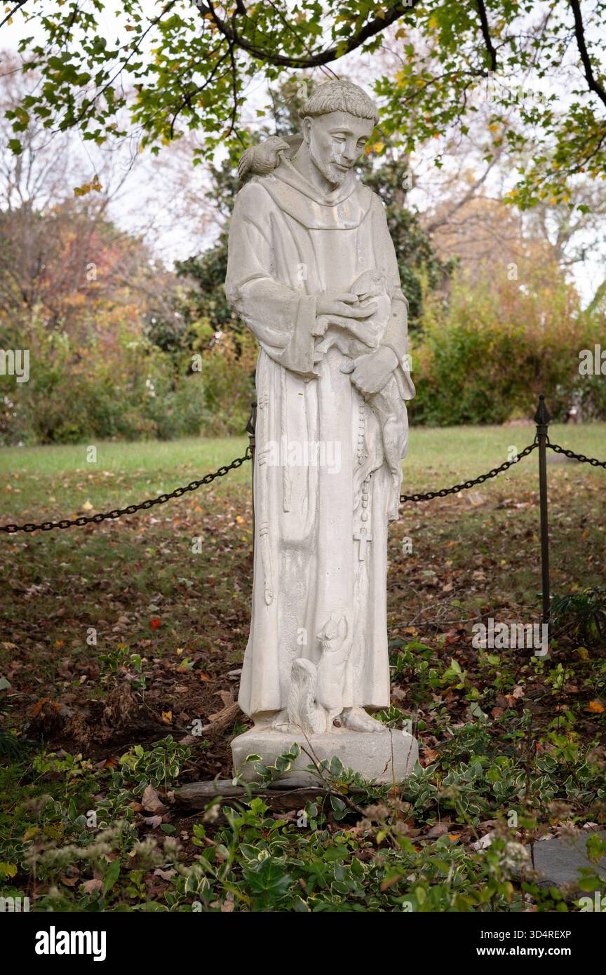 Statue of Saint Francis of Assisi in Old City Cemetery's Scatter Garden ...