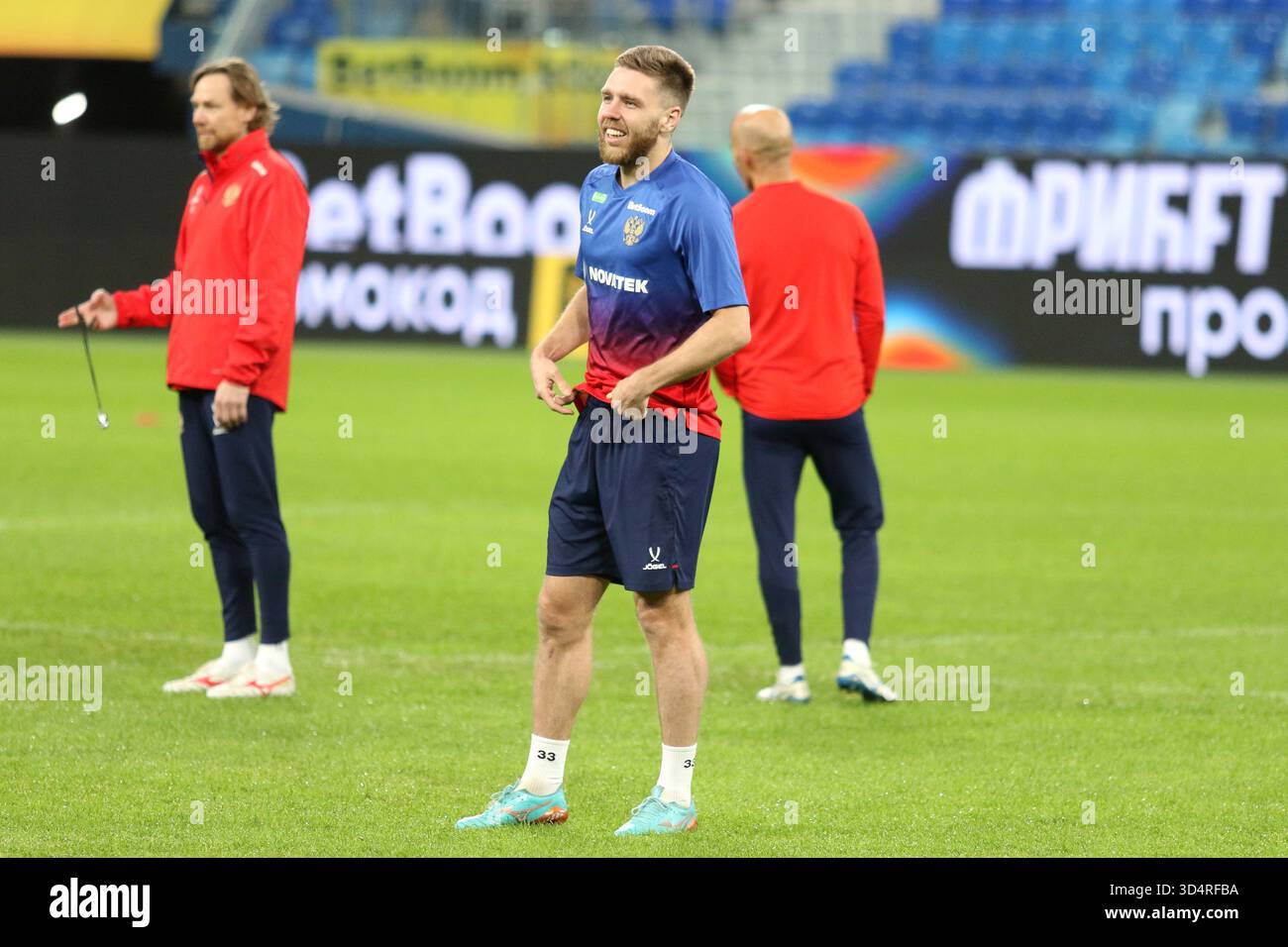 Ivan Sergeev, during an open training session of the Russian national ...
