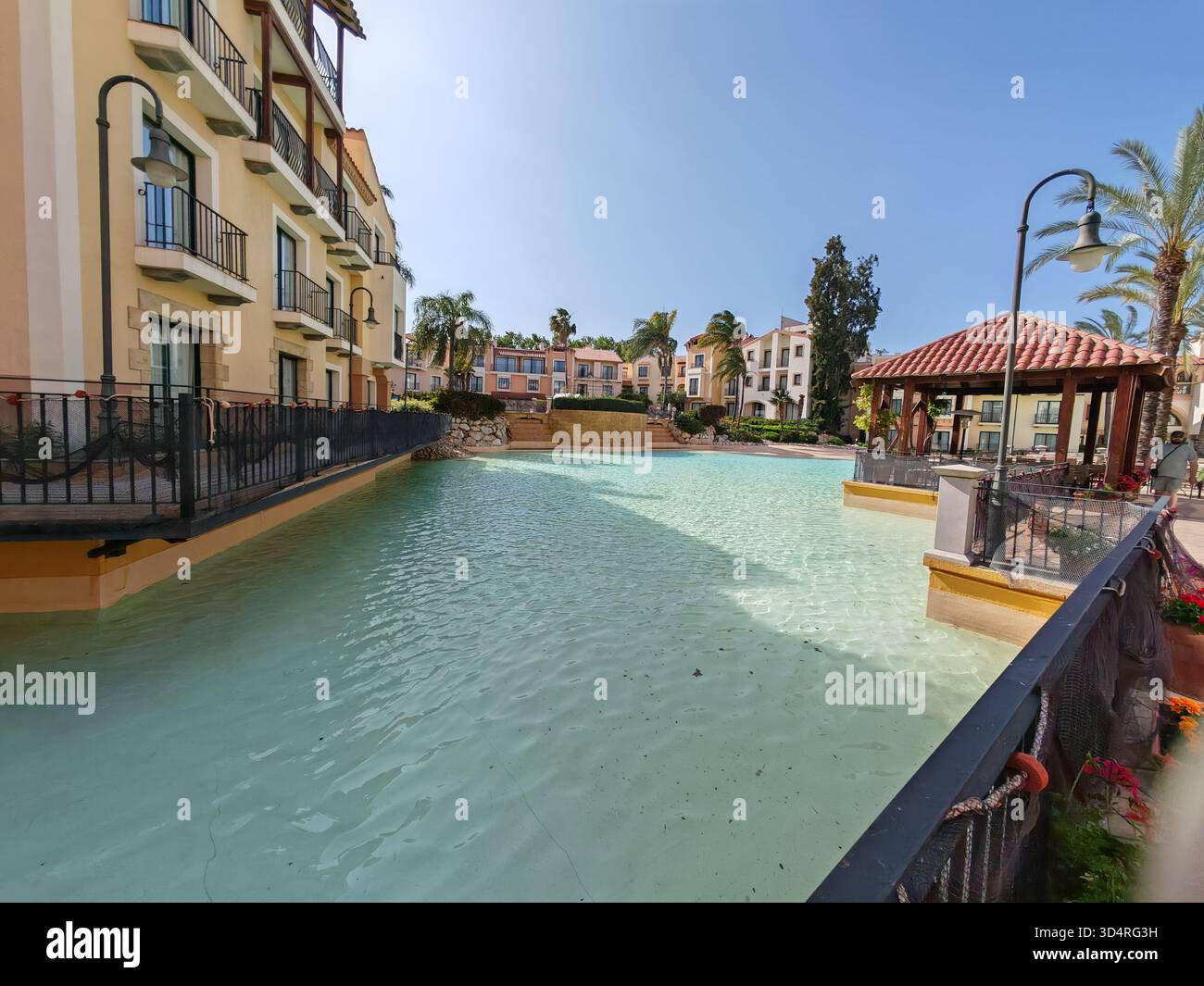 Mediterranean style residential complex with water canal Stock Photo ...