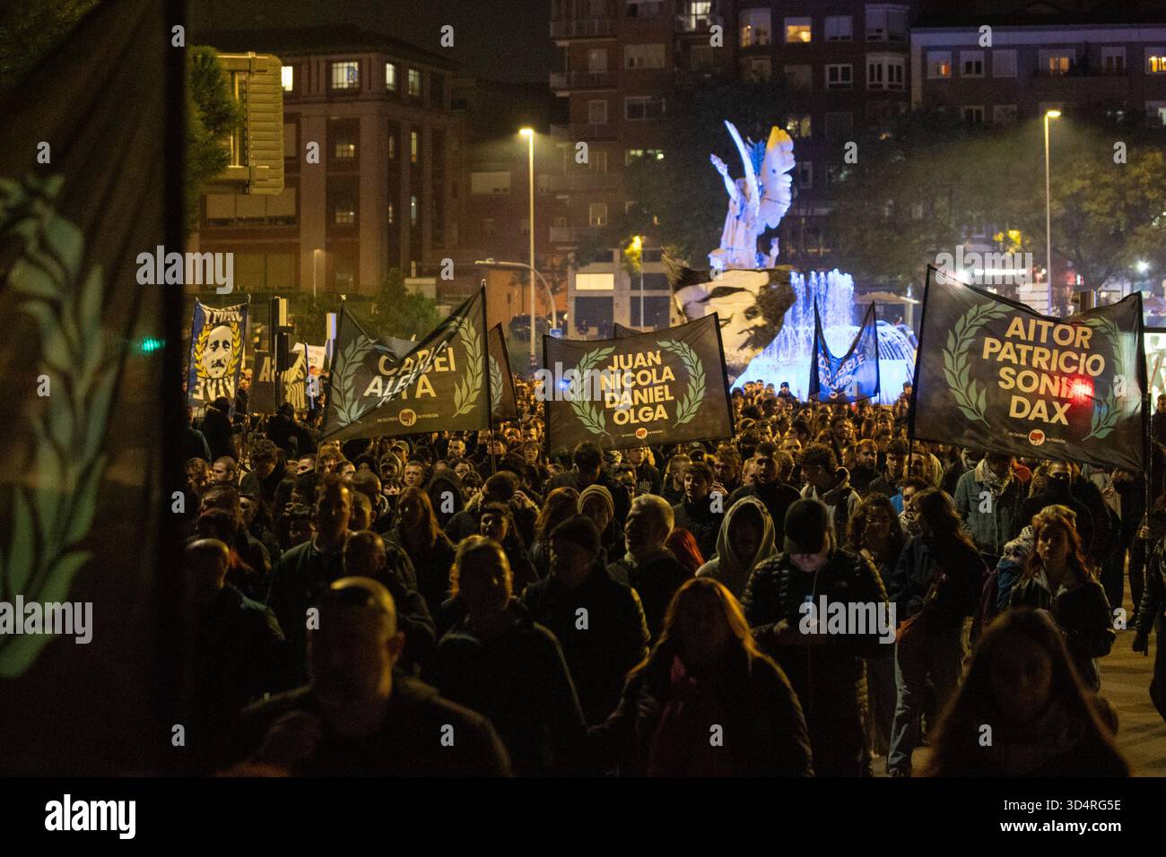 Dozens of demonstrators gather during an anti-fascist demonstration. An ...